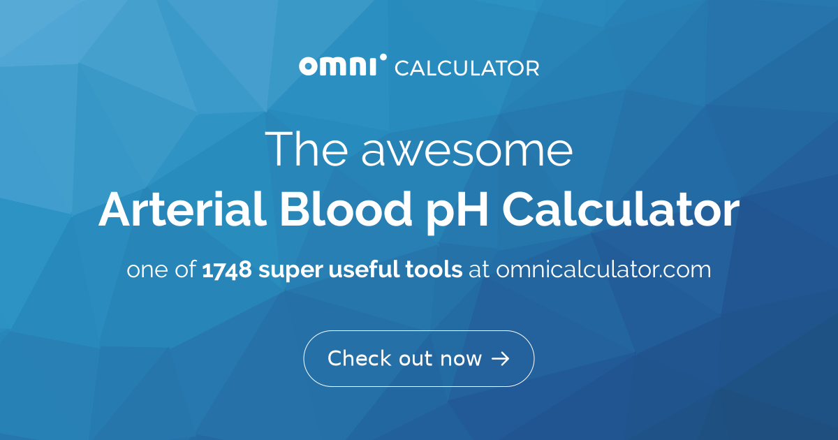Blood pH Calculator for Arterial Blood