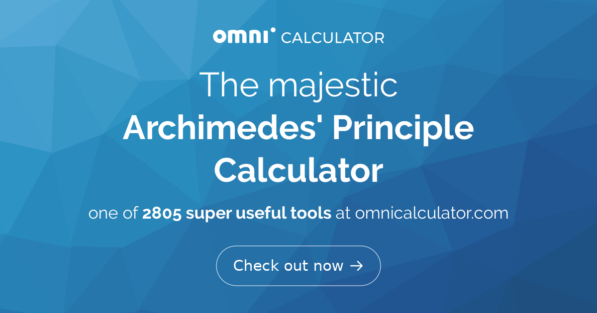 Archimedes' Principle Calculator