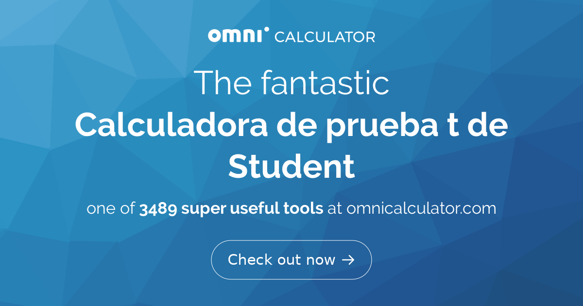 Calculadora de prueba t de Student