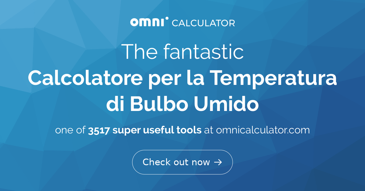 Calcolatore per la Temperatura di Bulbo Umido