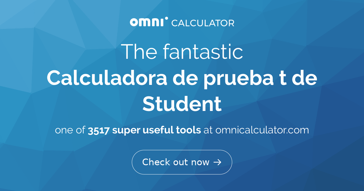Calculadora de prueba t de Student