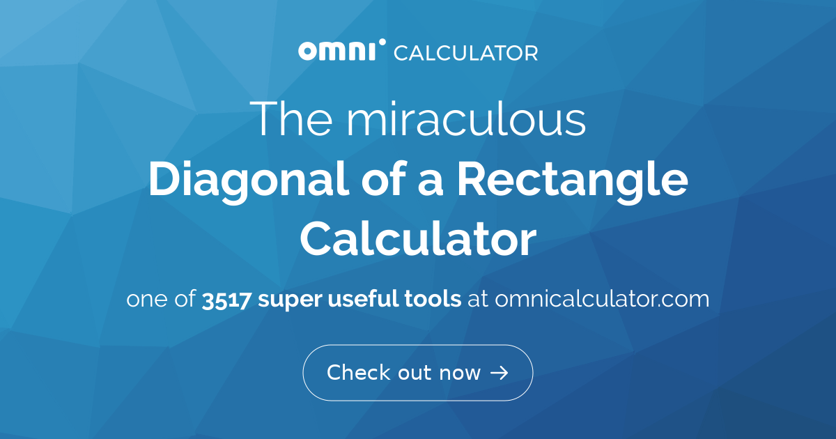 Diagonal of a Rectangle Calculator | Formula