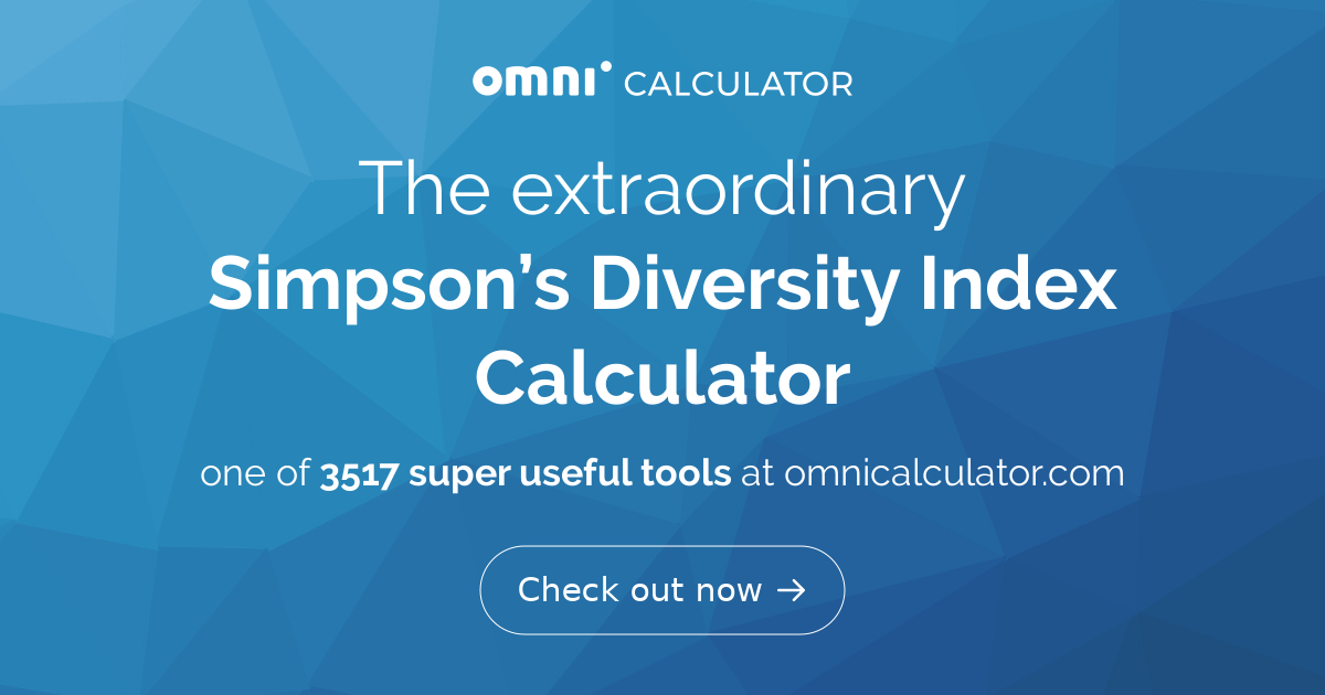 Simpsons Diversity Index Calculator