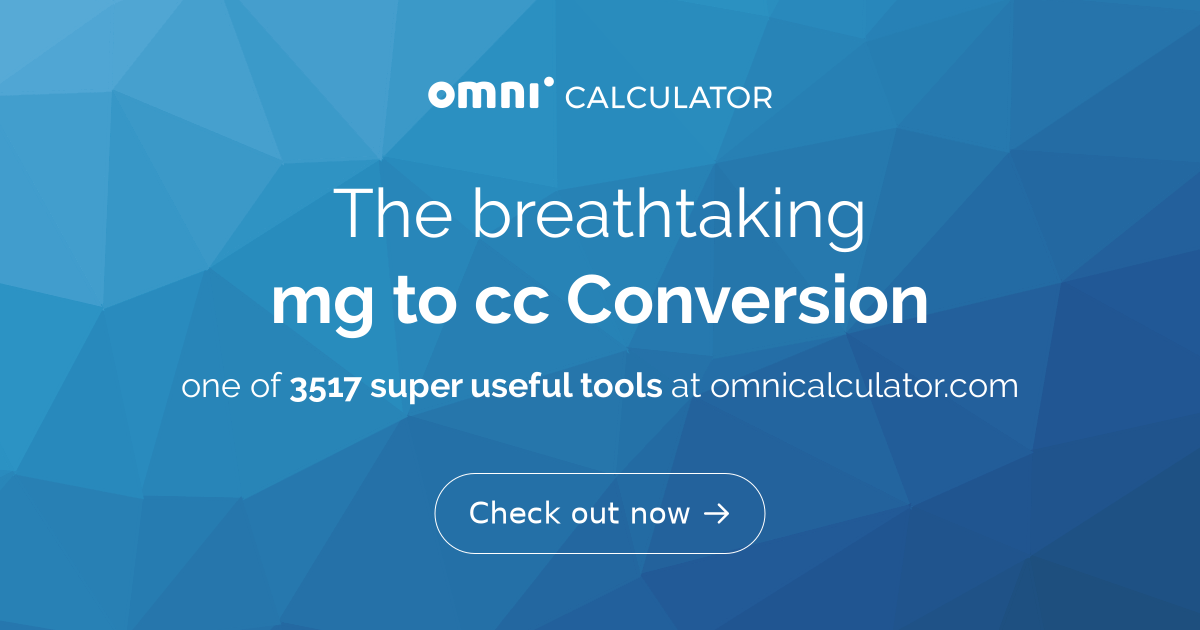 Mg To Cc Conversion Converter Mg To Cc Conversion Converter