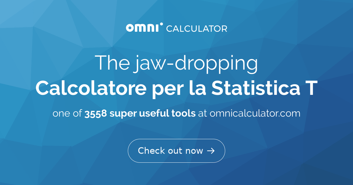 Calcolatore per la Statistica T