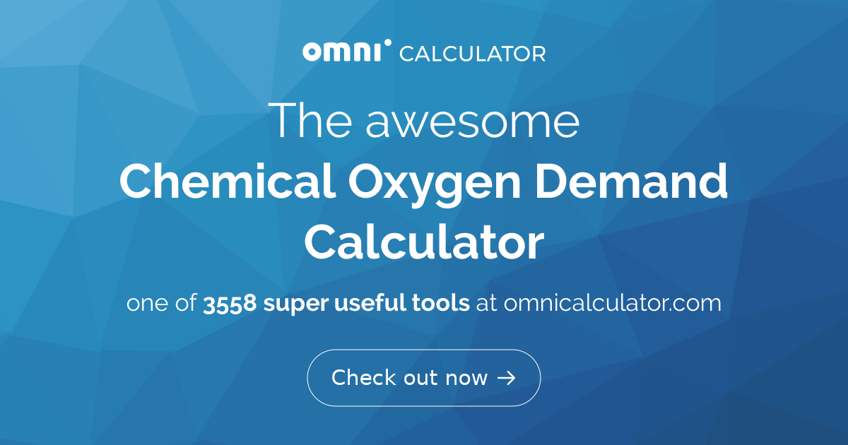 Chemical Oxygen Demand Calculator