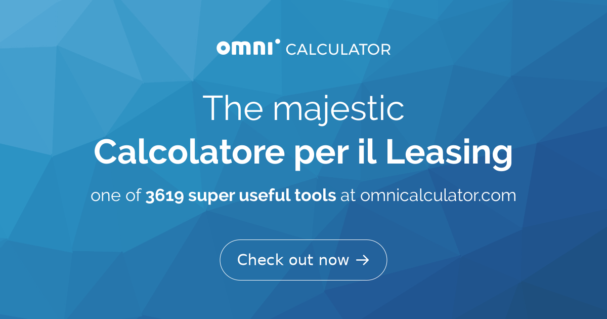 Calcolatore per il Leasing