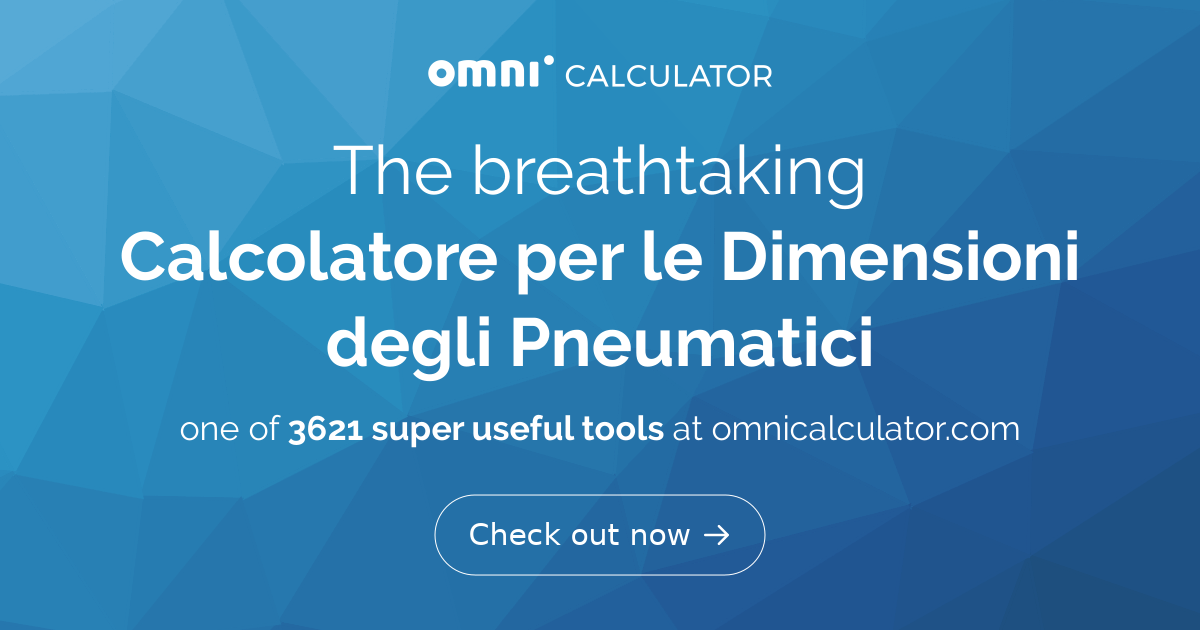 Calcolatore per le Dimensioni degli Pneumatici