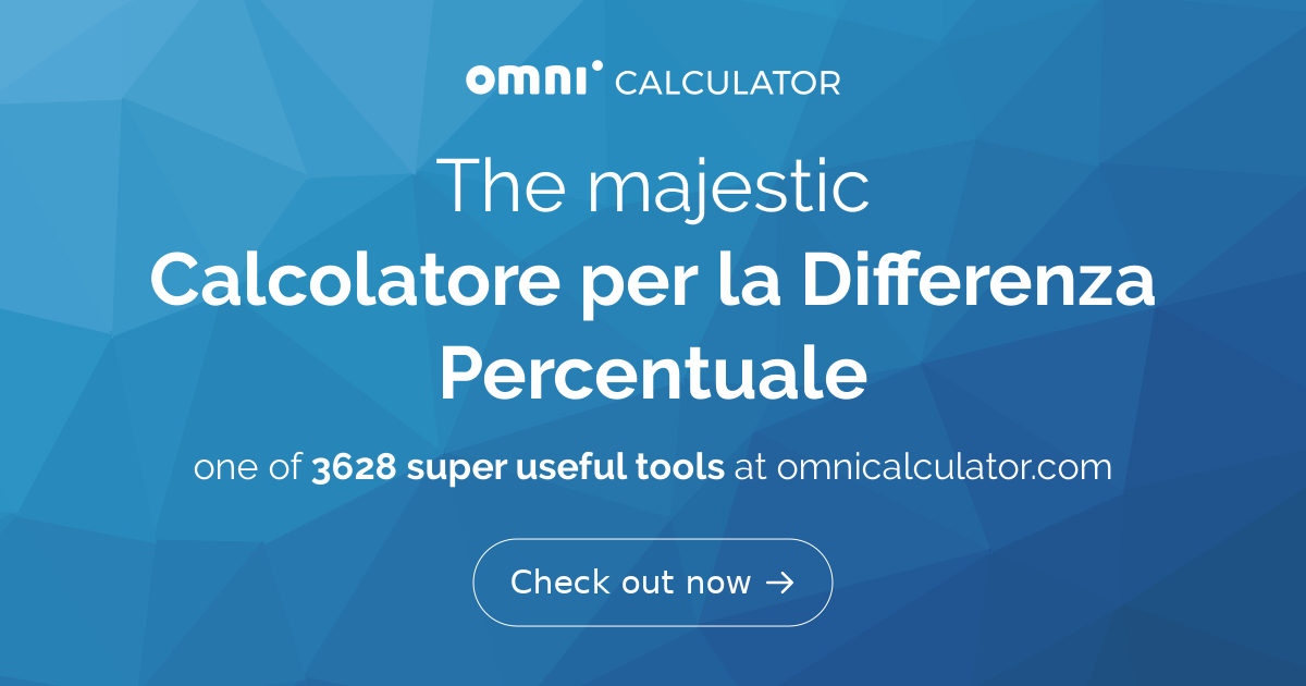Calcolatore per la Differenza Percentuale