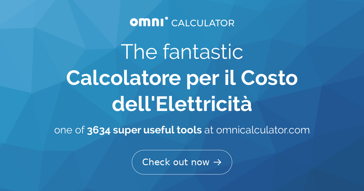 Calcolatore per il Costo dell'Elettricità
