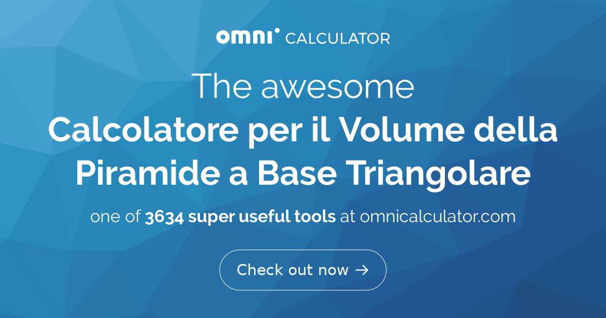 Calcolatore per il Volume della Piramide a Base Triangolare