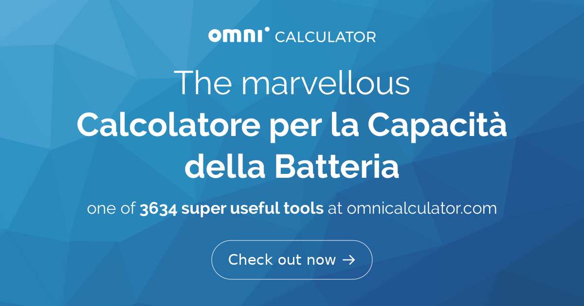 Calcolatore per la Capacità della Batteria