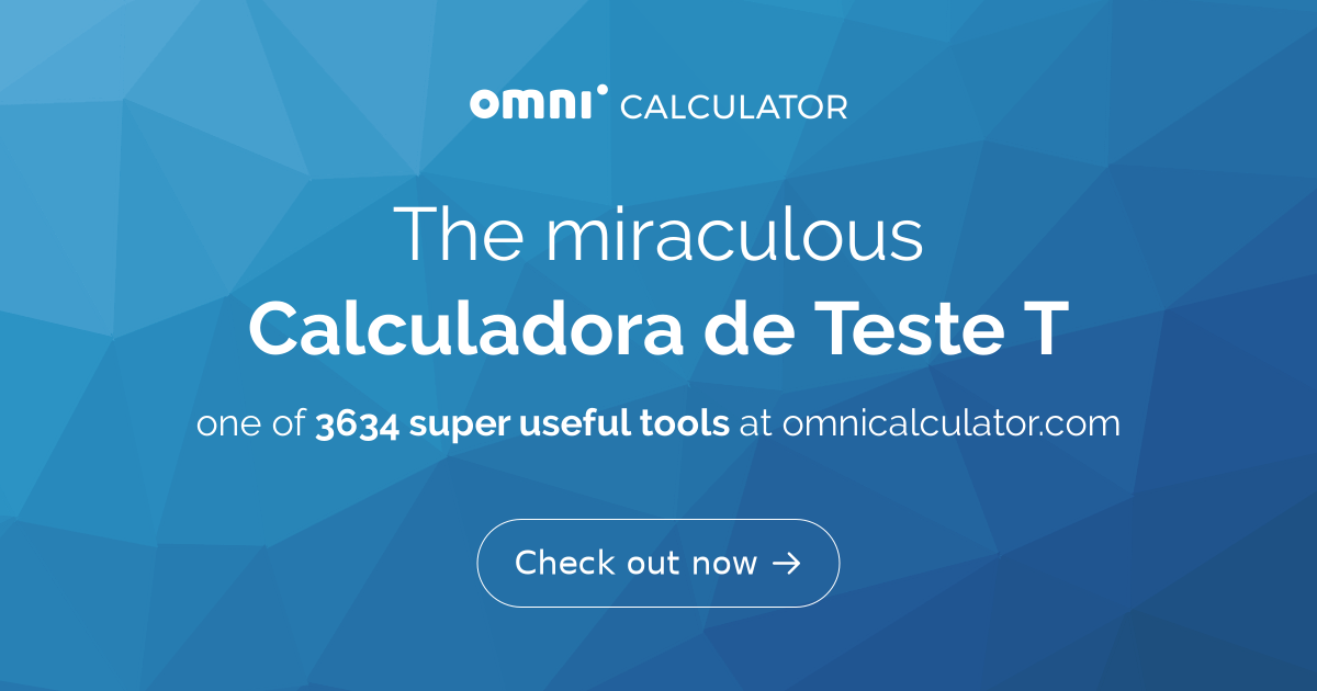 Calculadora de Teste T | Fórmula | Valor-p