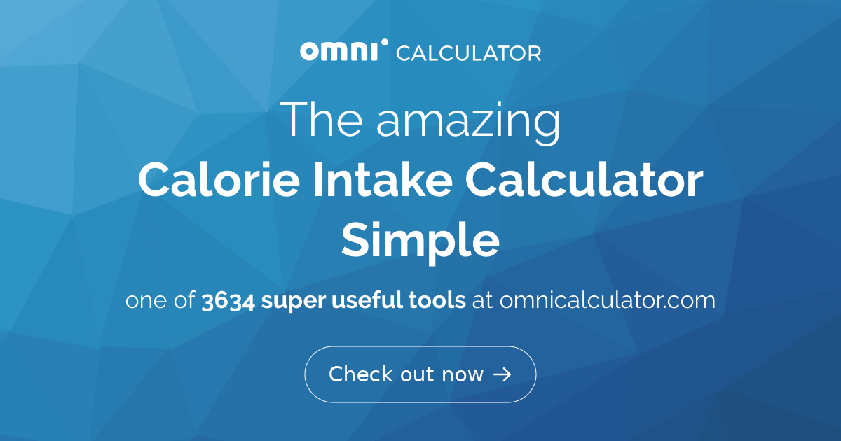 Calorie Intake Calculator (Simple)