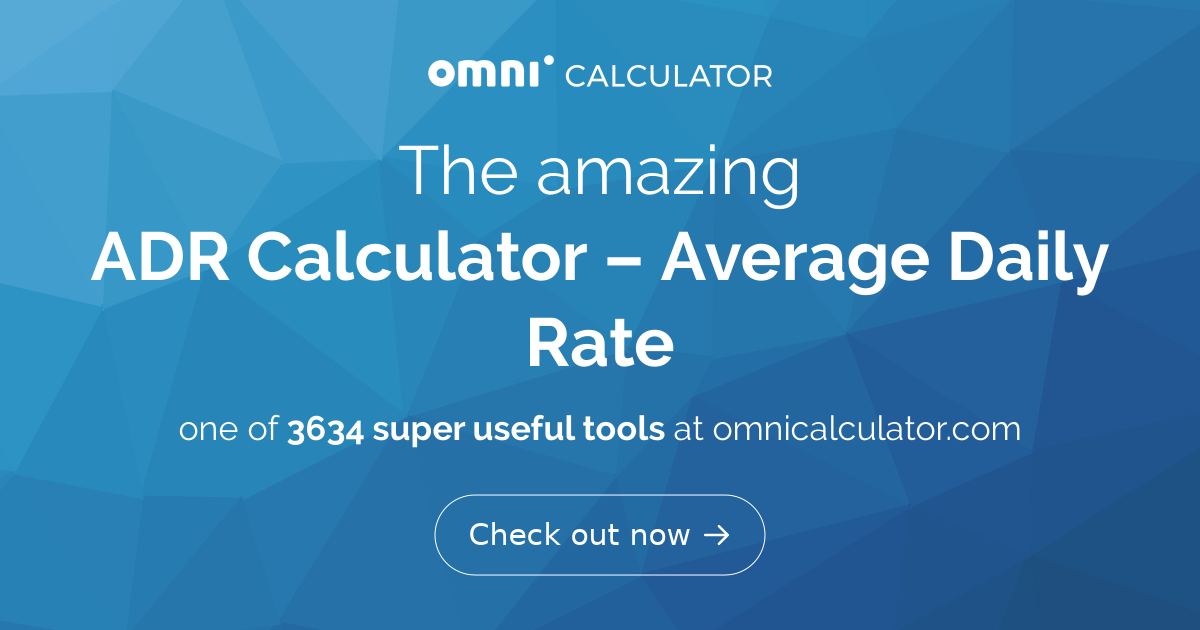 ADR Calculator | Average Daily Rate