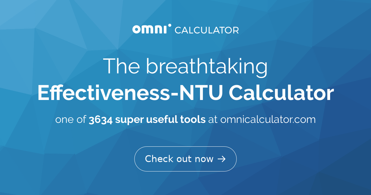 Effectiveness Ntu Calculator