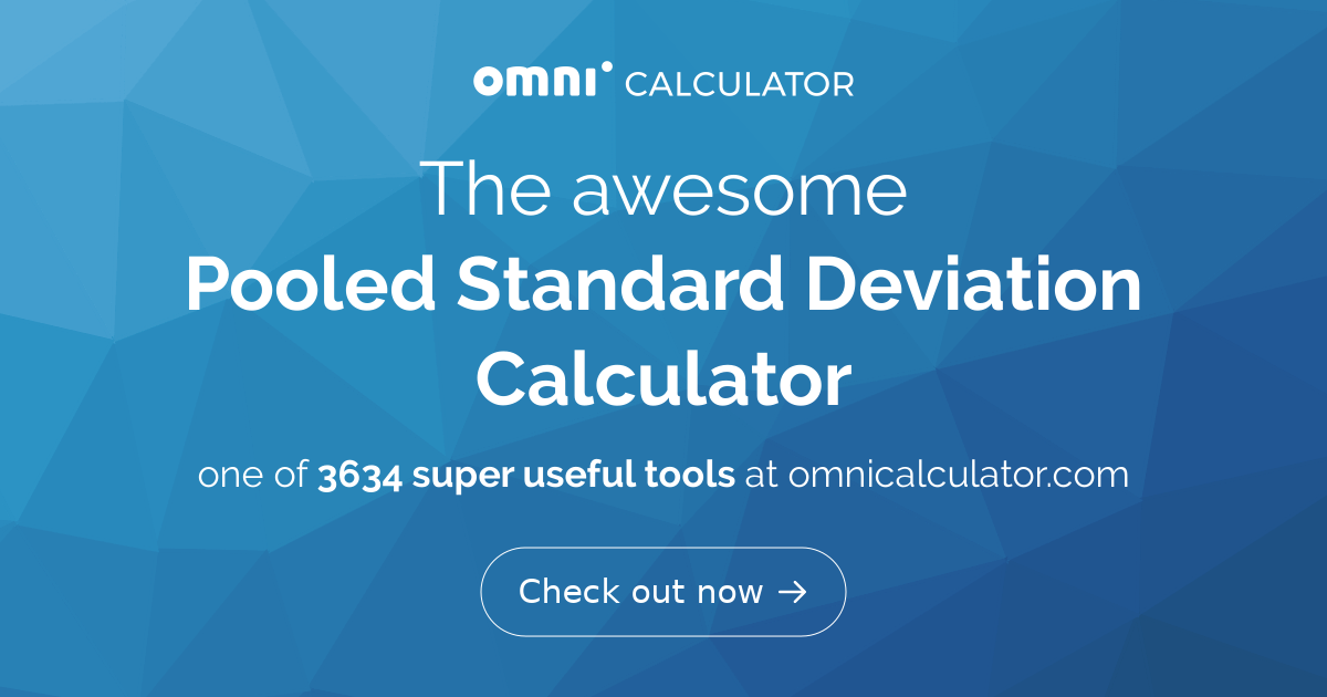 Pooled Standard Deviation Calculator