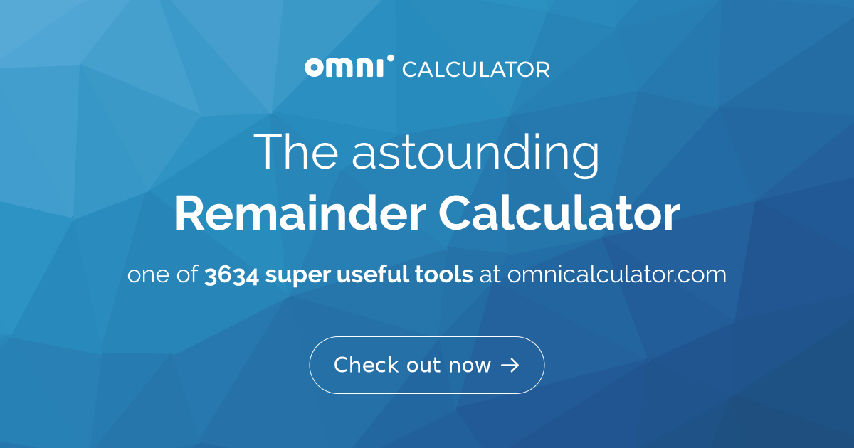 Remainder Calculator