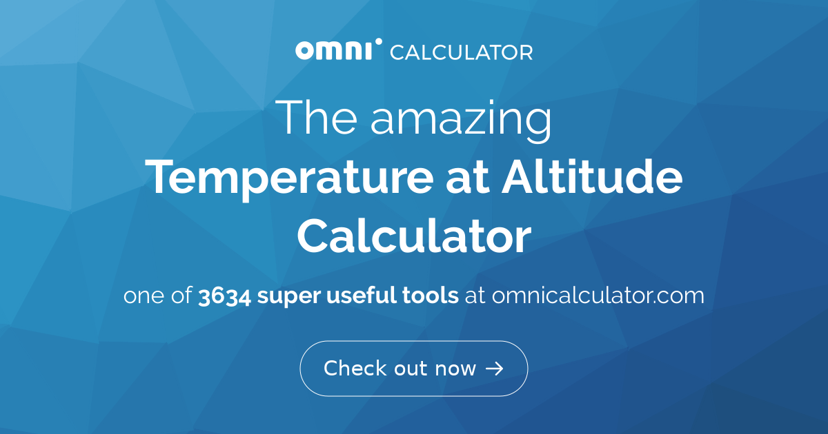 Temperature at Altitude Calculator