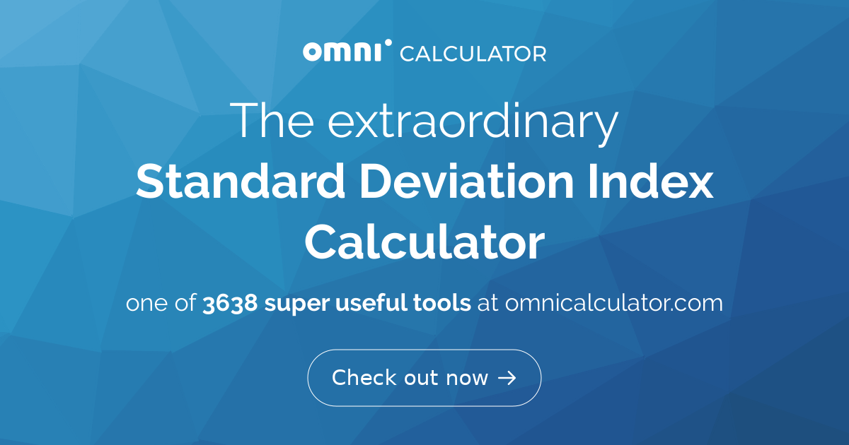 Standard Deviation Index Calculator