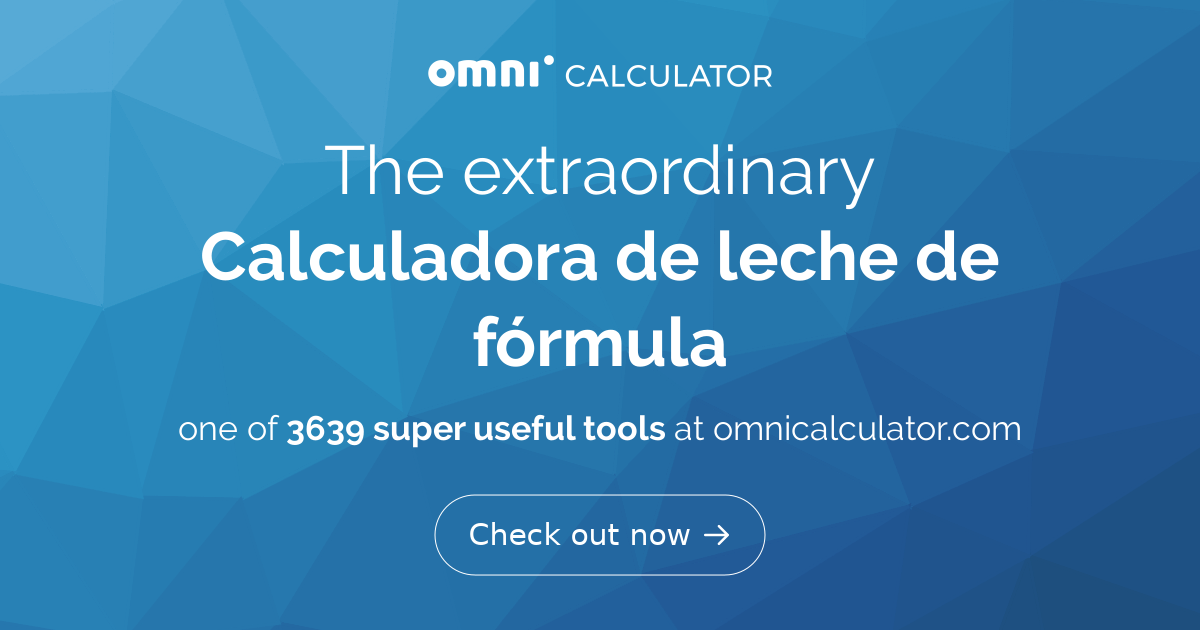 Calculadora de leche de fórmula para bebés