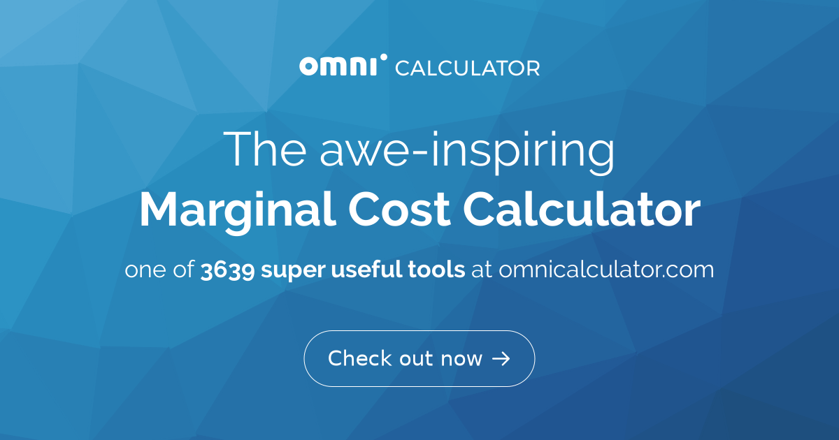 Marginal Cost Calculator