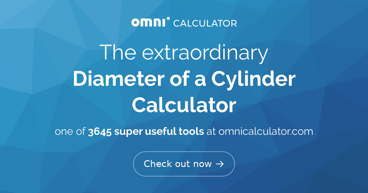 Diameter of a Cylinder Calculator