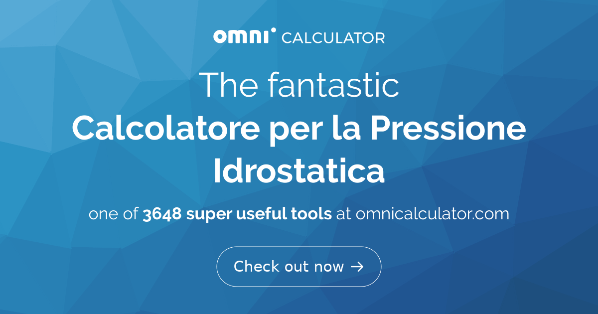 Calcolatore per la Pressione Idrostatica