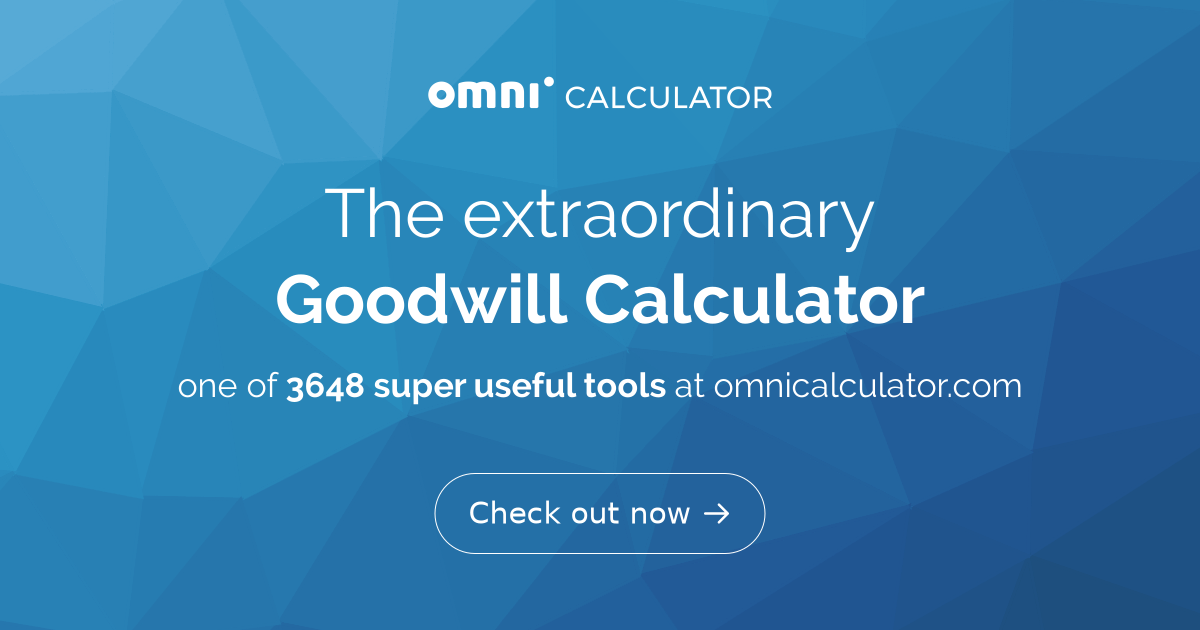 Goodwill Calculator | Goodwill Value