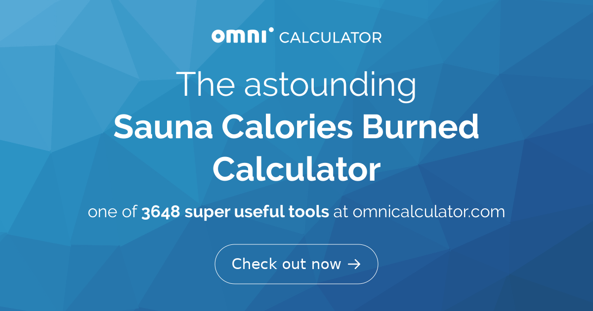 Sauna calories burned calculator