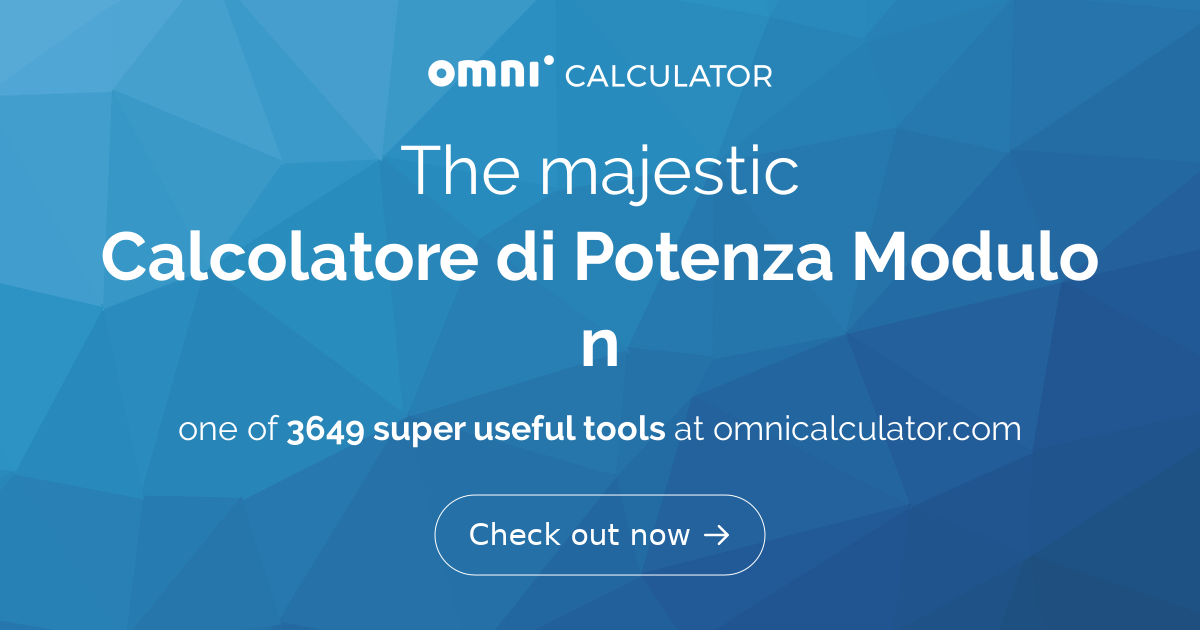 Calcolatore di Potenza Modulo n
