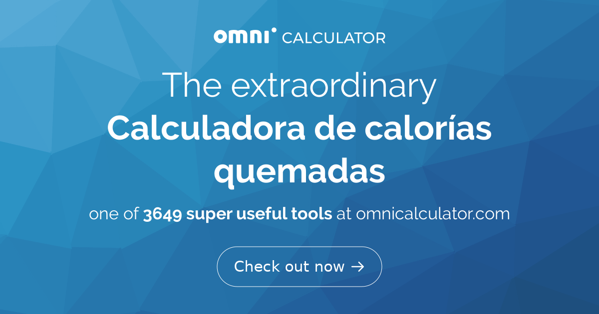 Calculadora de calorías quemadas