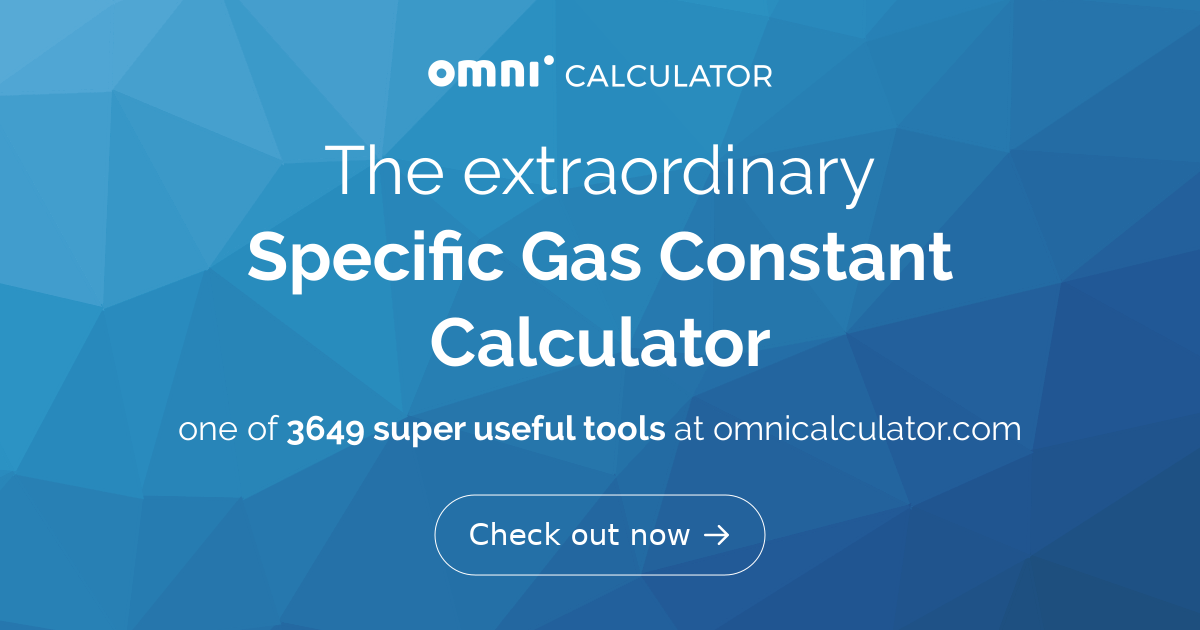 Specific Gas Constant Calculator