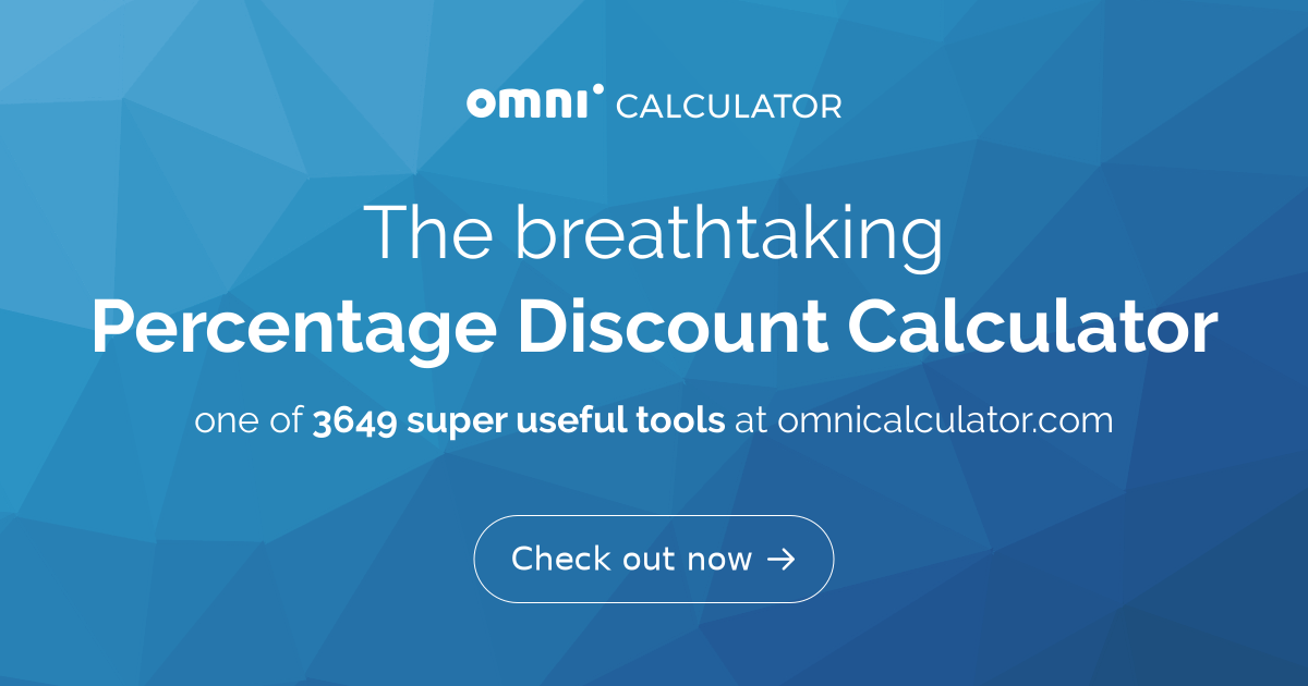 Percentage Discount Calculator