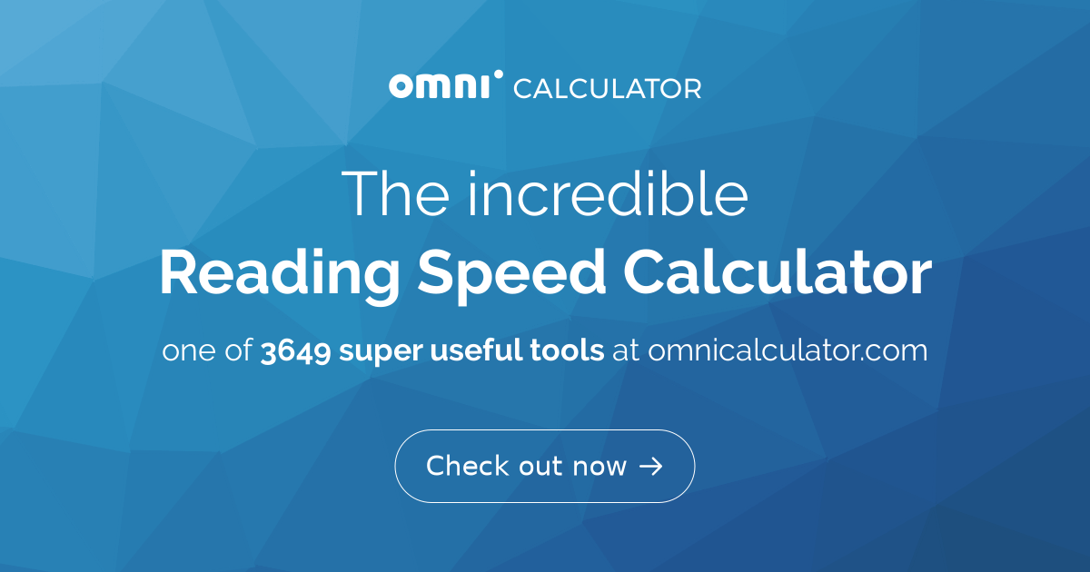 Reading Speed Calculator
