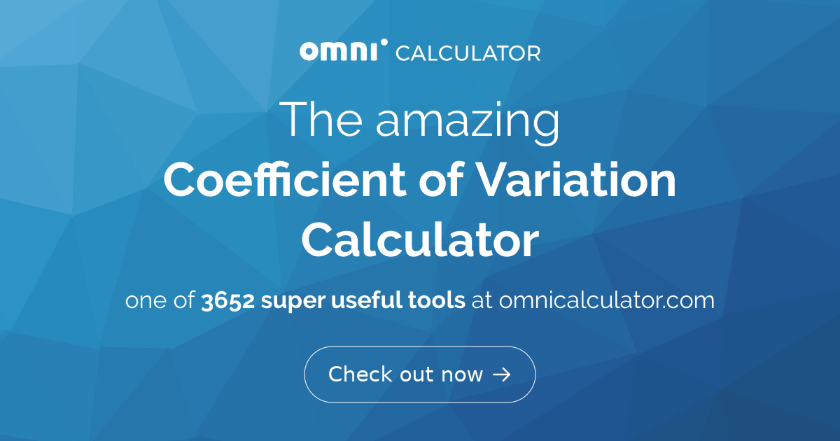 Coefficient of Variation Calculator