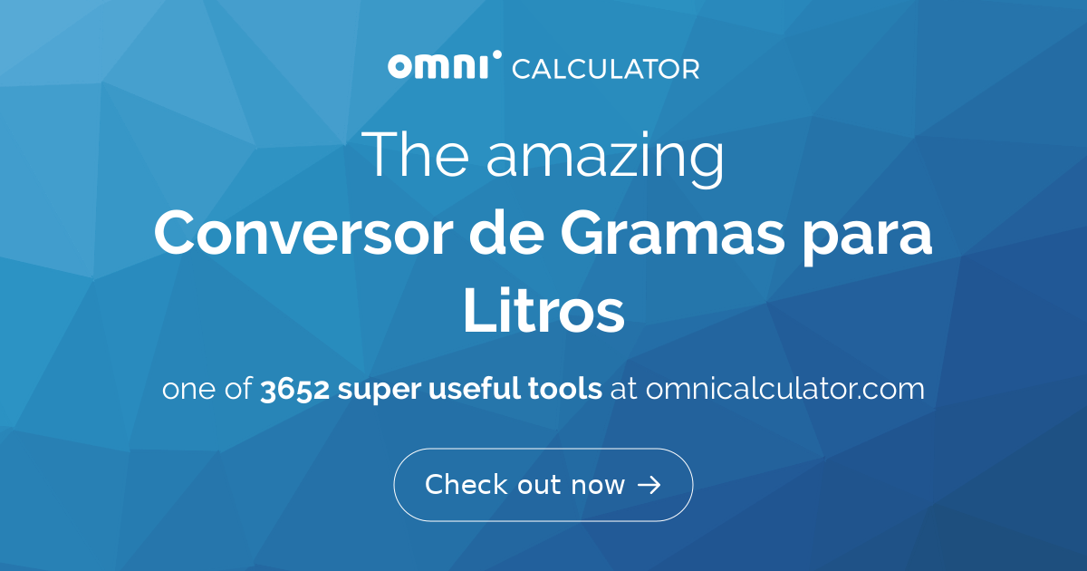 Conversor de Gramas para Litros