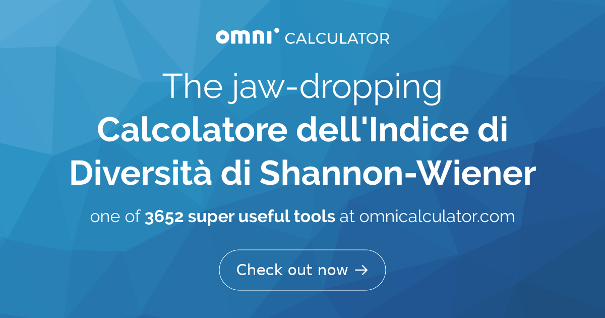 Calcolatore dell'Indice di Shannon-Wiener