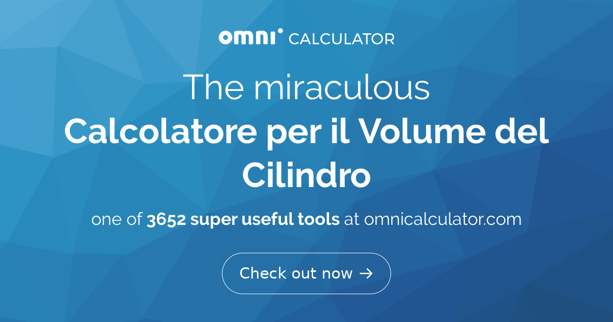 Calcolatore per il Volume del Cilindro