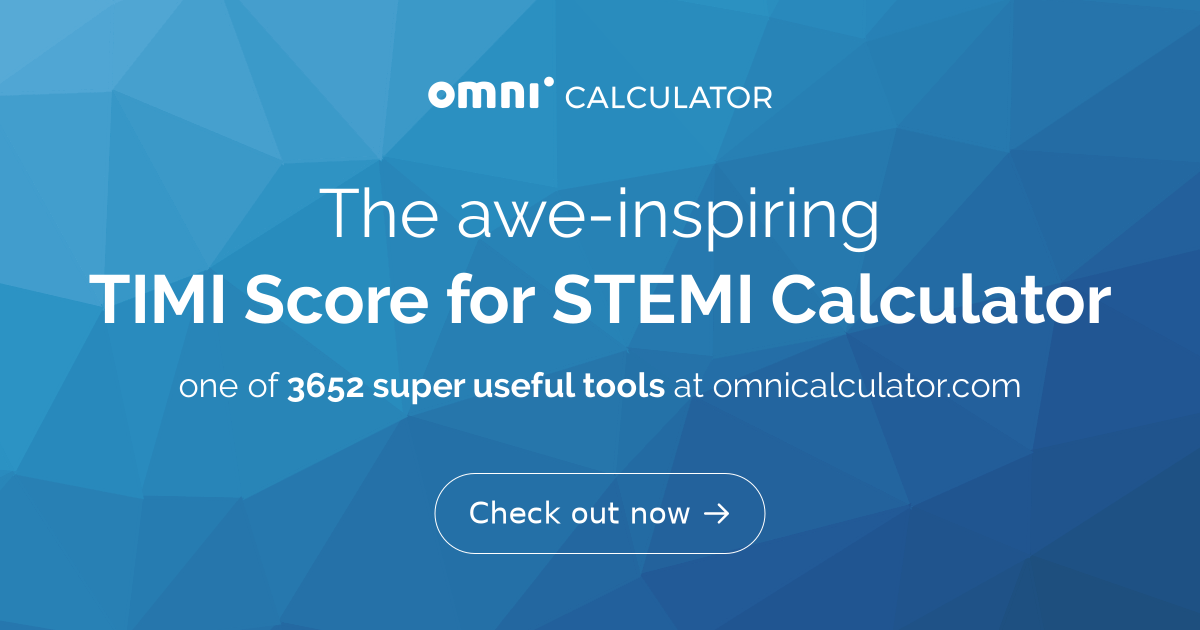 TIMI Score for STEMI Calculator