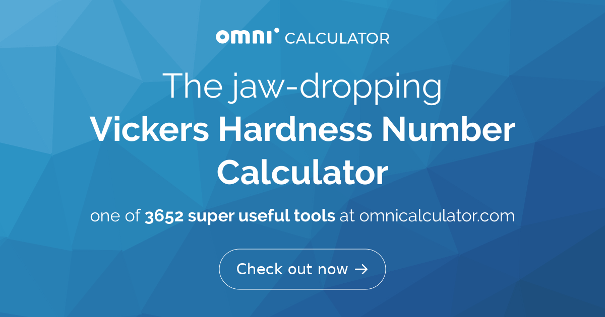 Vickers Hardness Number Calculator