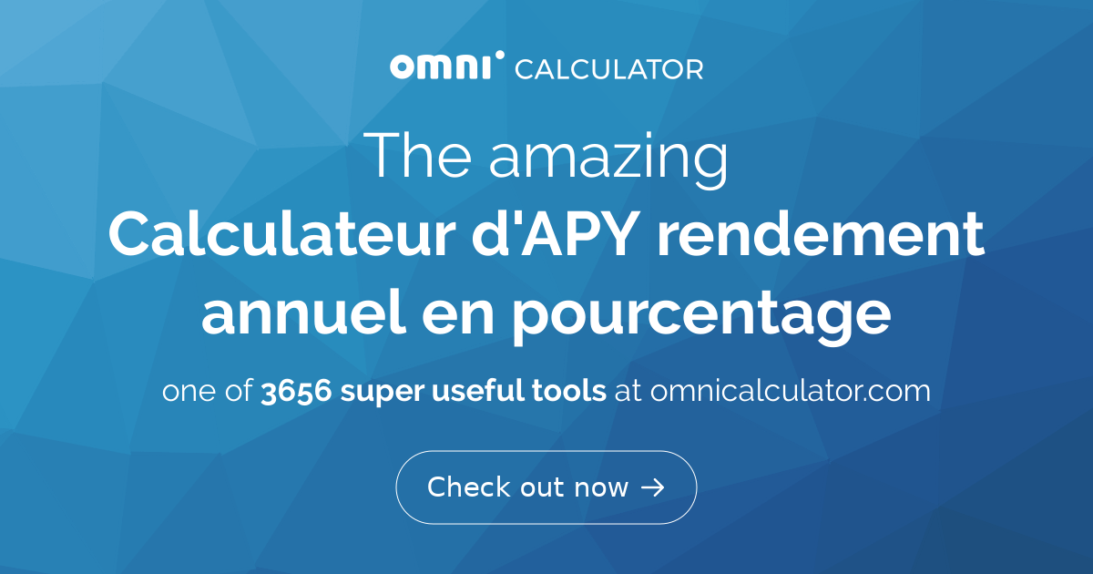 Calculateur d'APY | Rendement annuel en pourcentage
