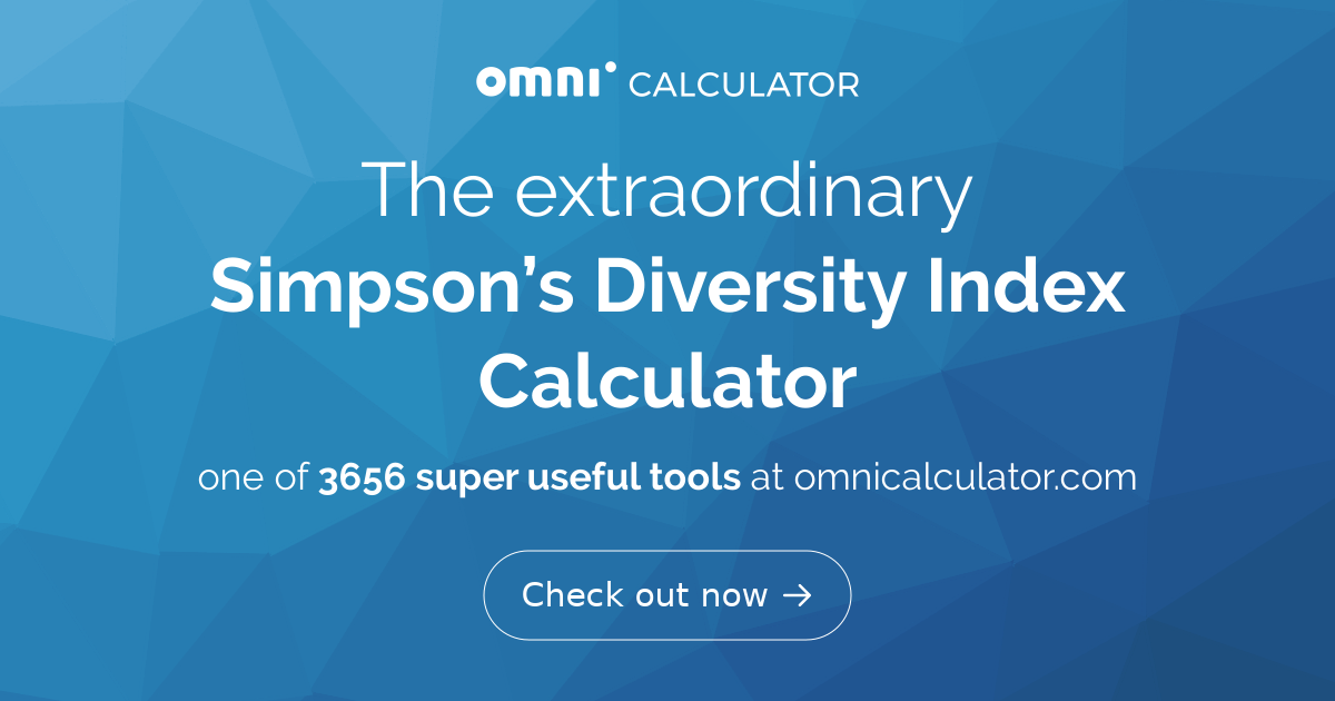 Simpson’s Diversity Index Calculator