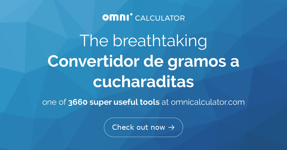 Convertidor de gramos a cucharaditas