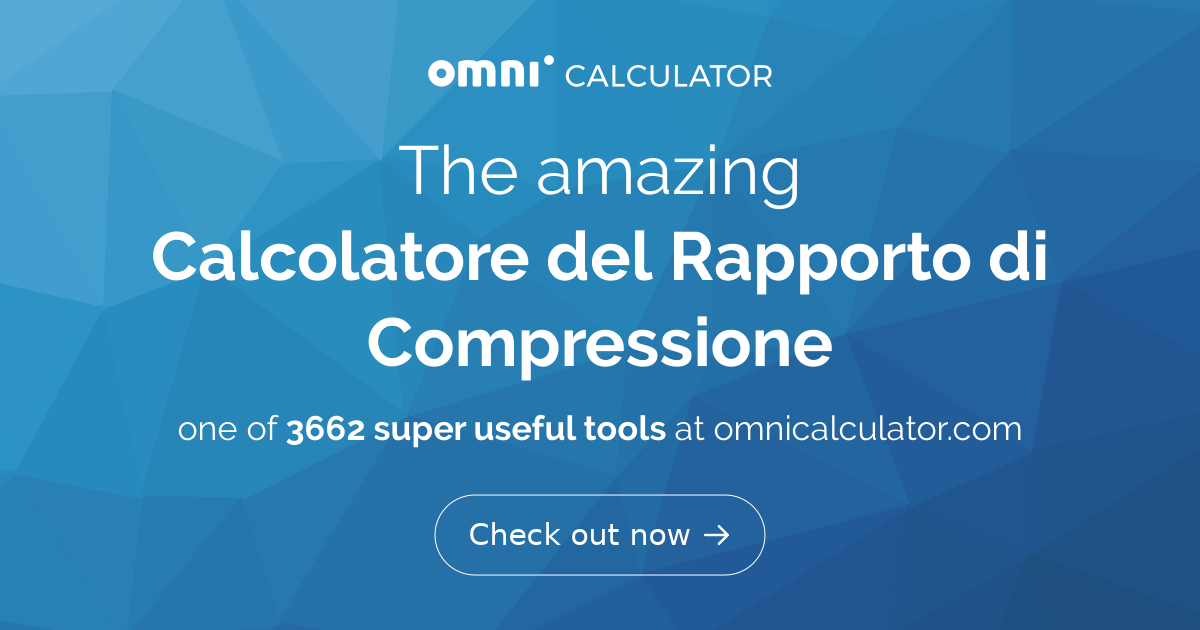 Calcolatore del Rapporto di Compressione | Statico e Dinamico