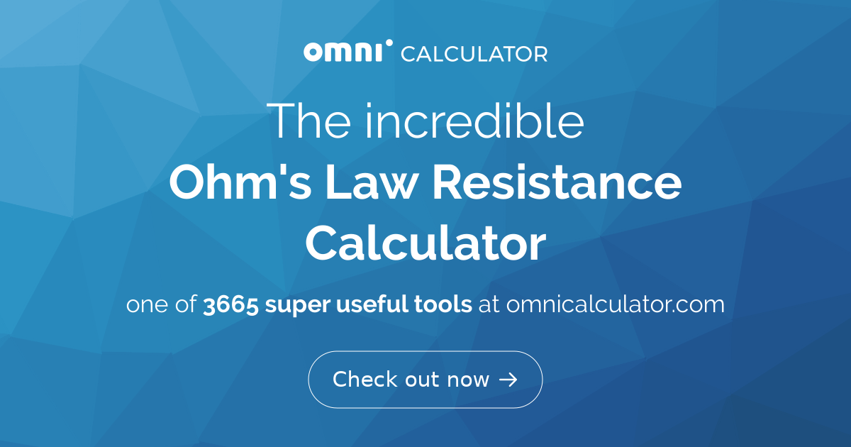 Ohm's Law Resistance Calculator