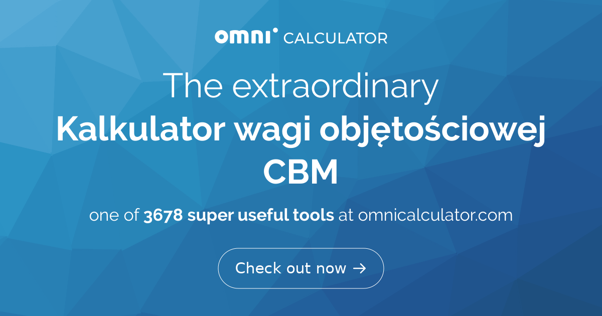 Kalkulator wagi objętościowej (CBM)