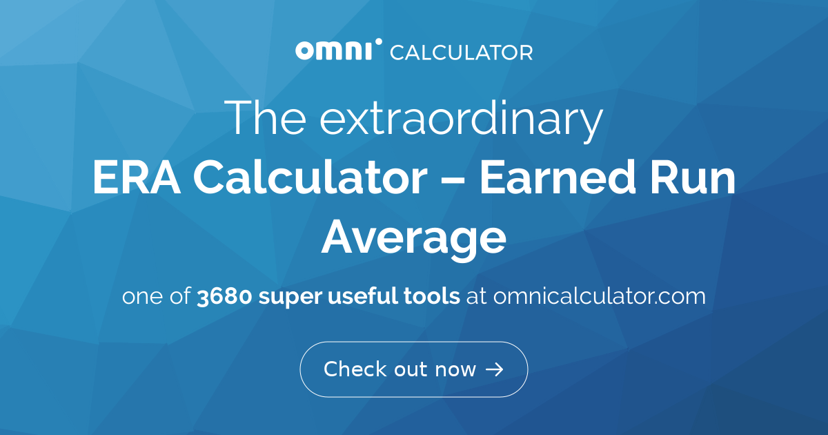 ERA Calculator – Earned Run Average