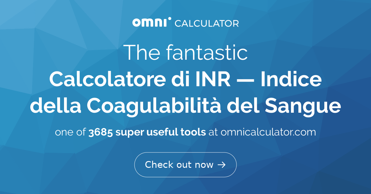 Calcolatore di INR | PT standardizzato