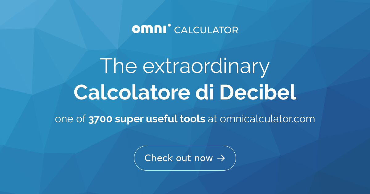 Calcolatore di Decibel